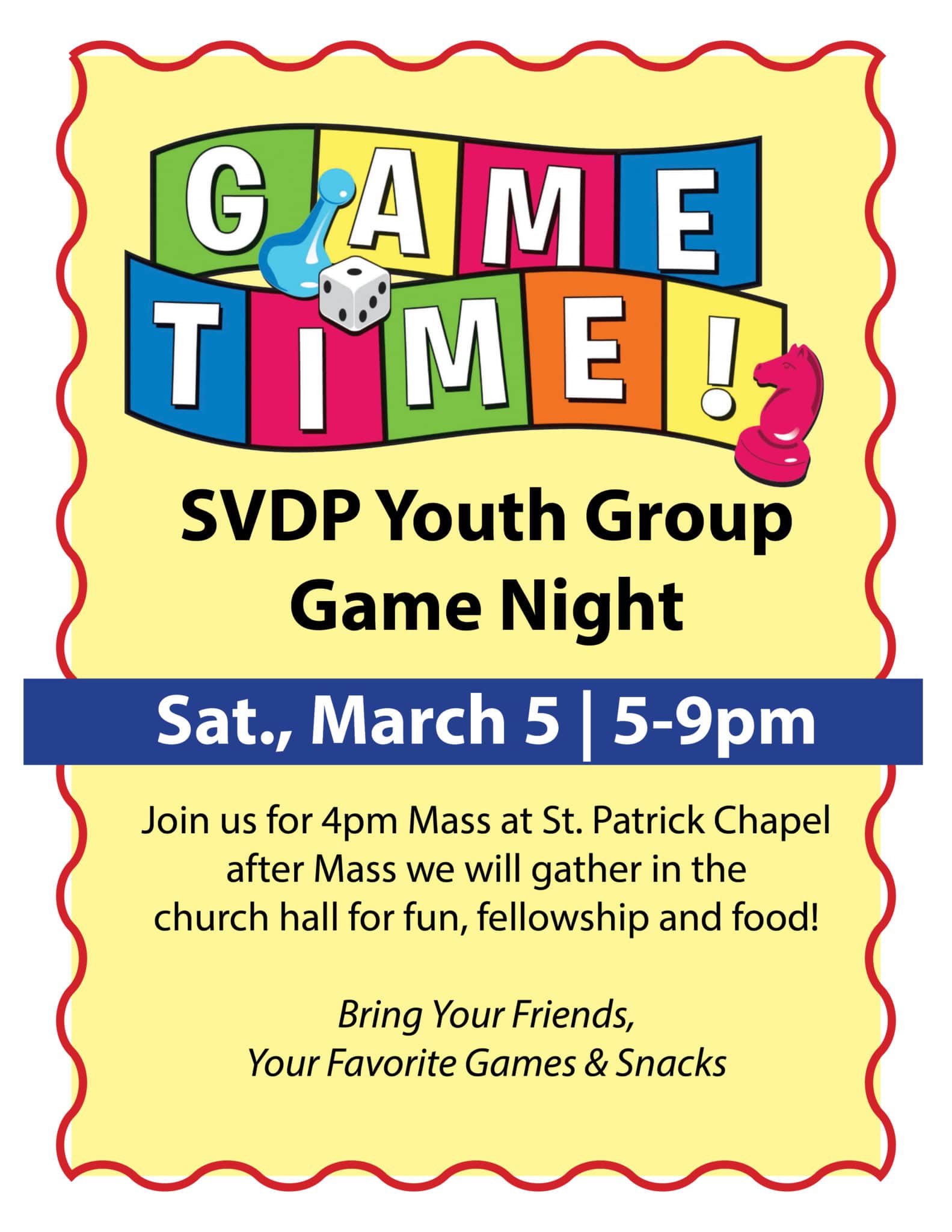 Game Night | Saint Vincent de Paul Catholic Church
