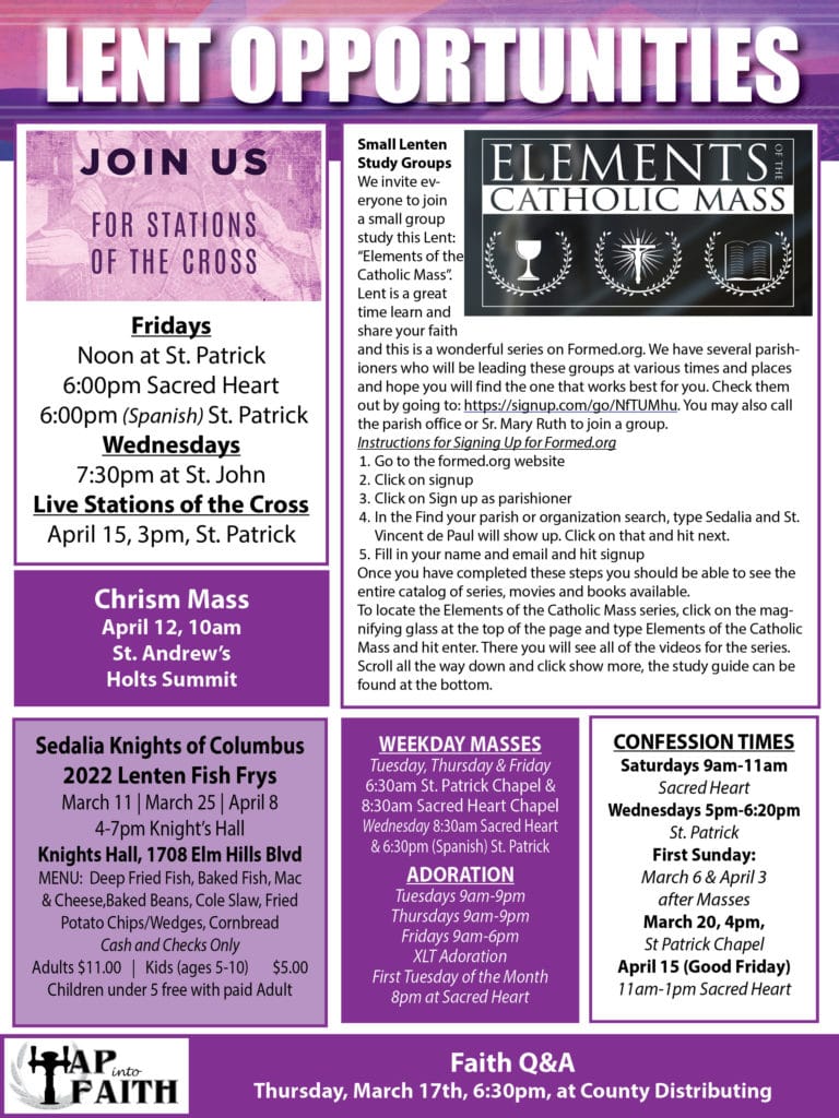Lent Flyer | Saint Vincent de Paul Catholic Church