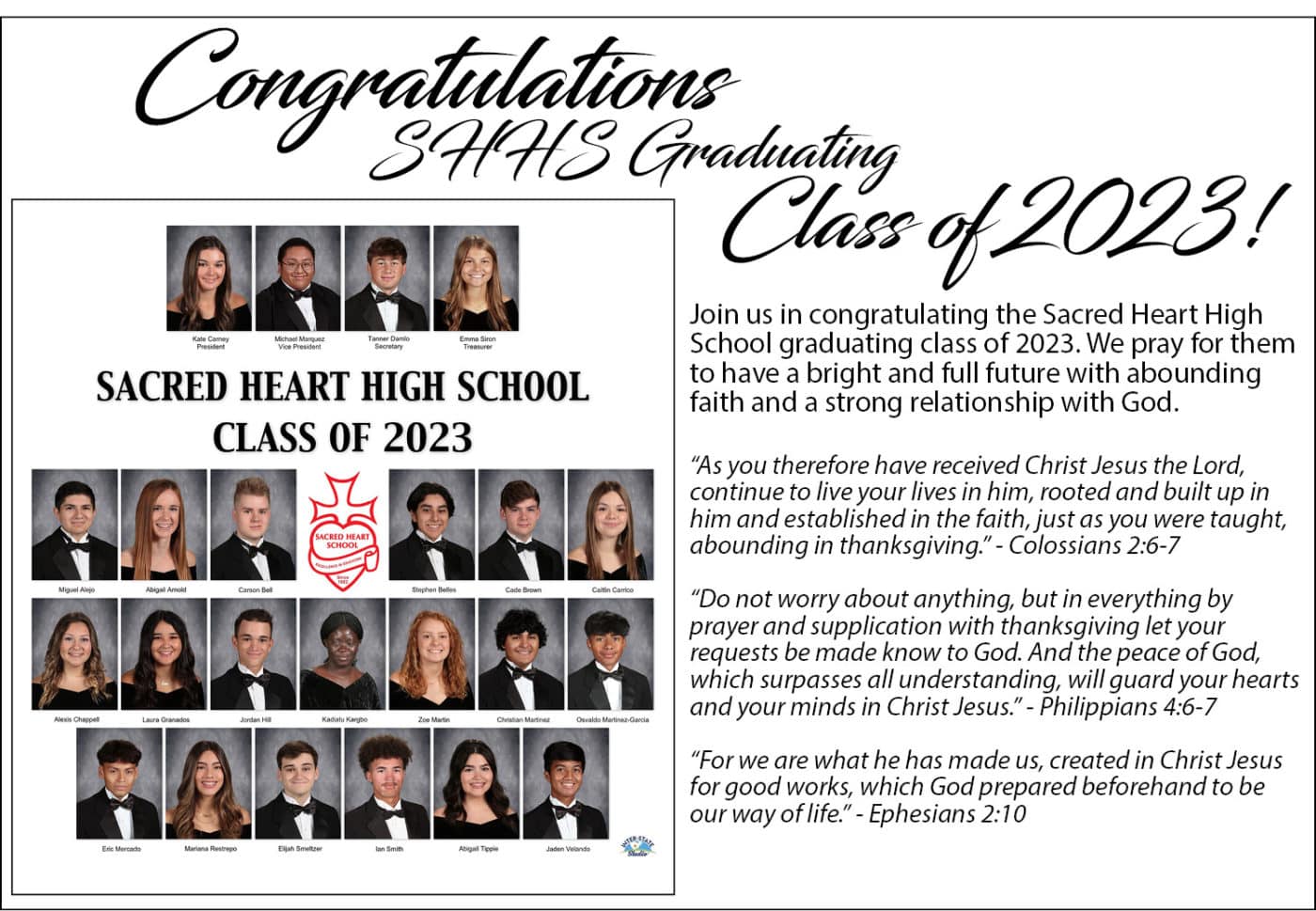 Congratulations SHHS Graduating Class of 2023 | Saint Vincent de Paul ...
